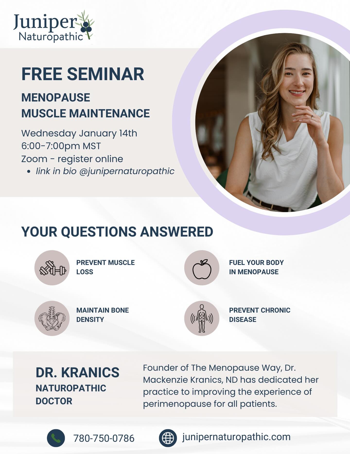 Free Webinar: Muscle Centric Model to Menopausal Health - MAC Calendar